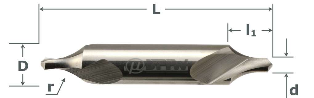 HSS Center Drills DIN 333 Form R Left Hand | SPPW GmbH